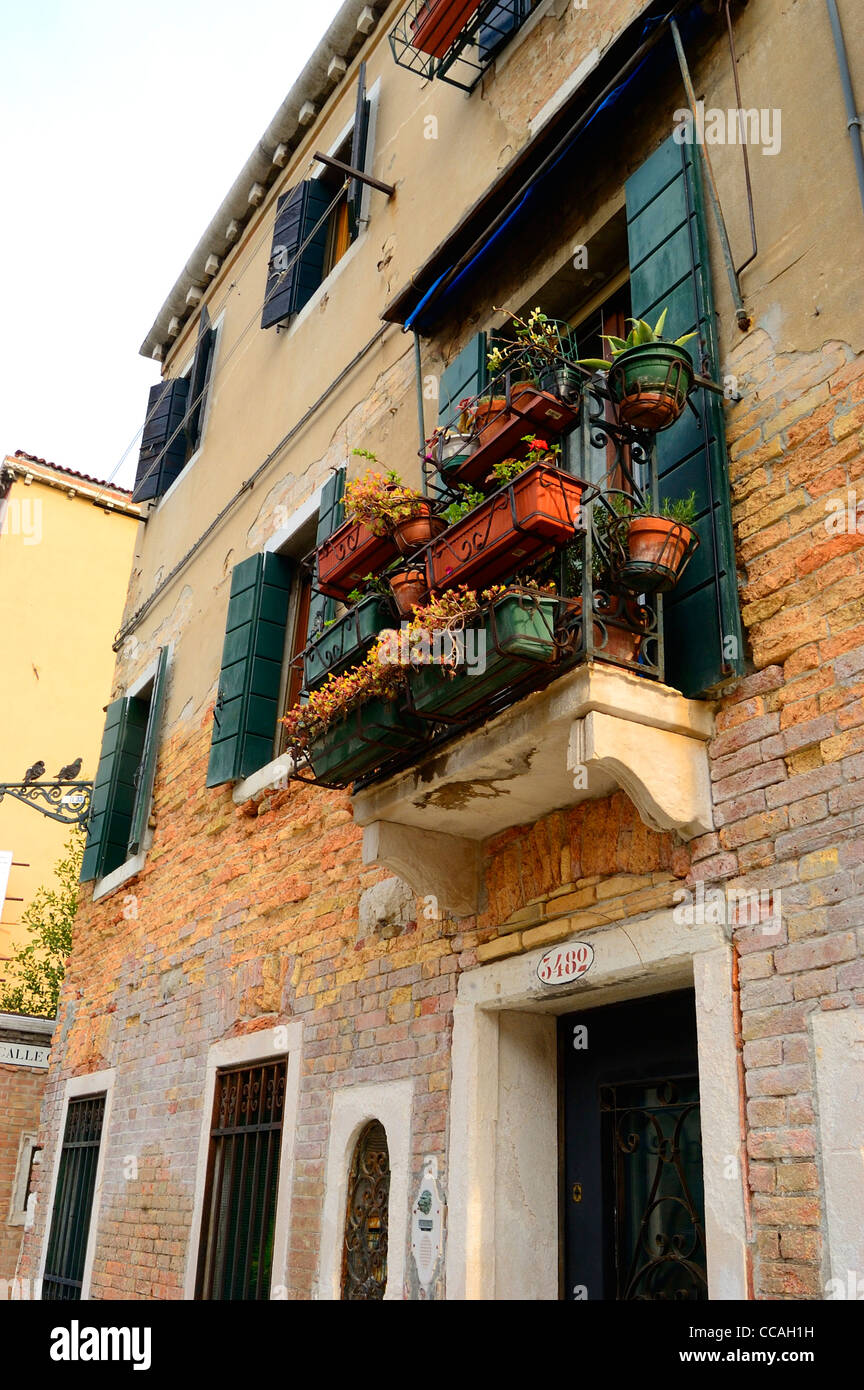 Triple tier window box in the Ghetto Ebraico district , North East ...