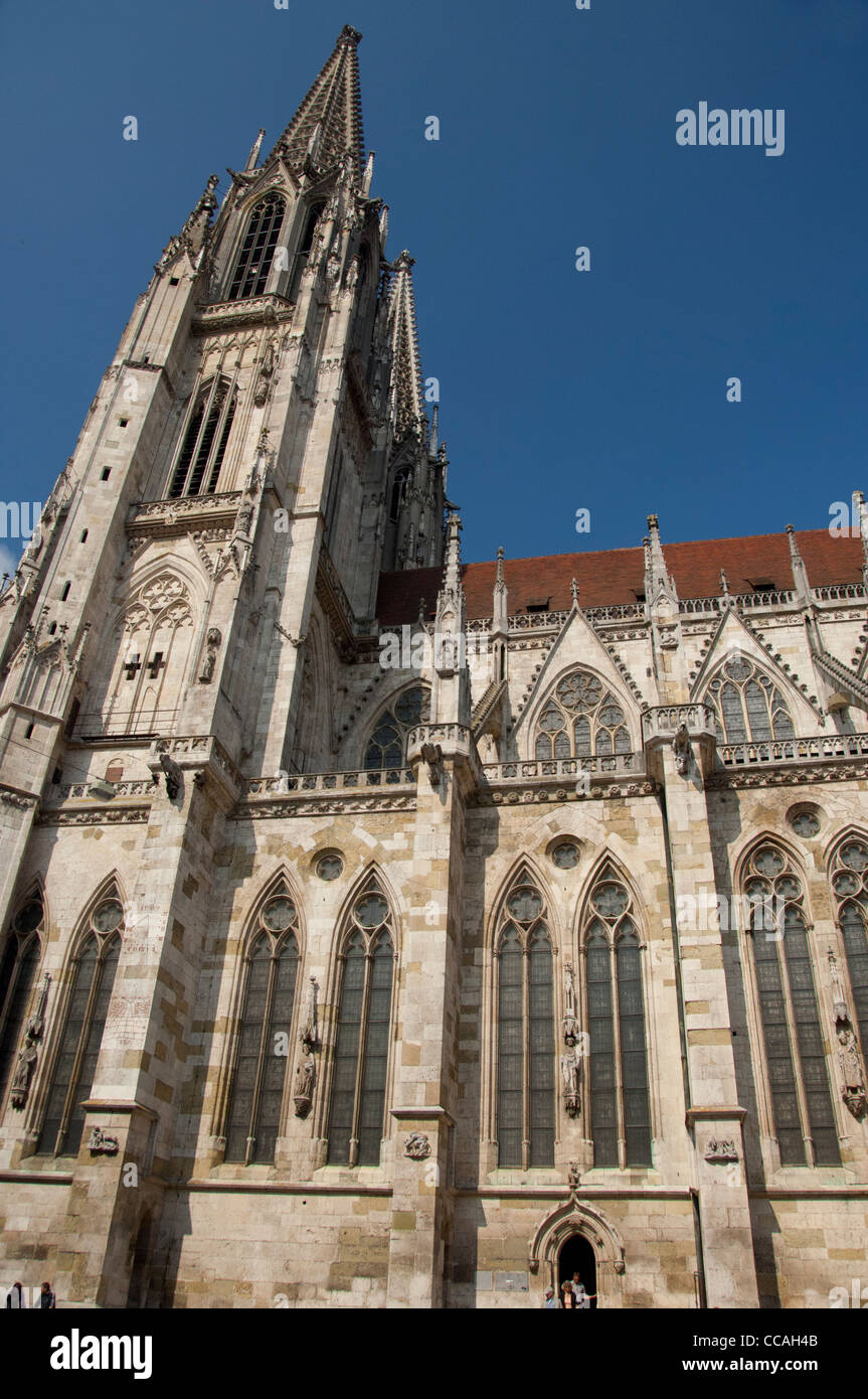 Germany, Bavaria, Regensburg. Bavarian Gothic St. Peter's Cathedral ...