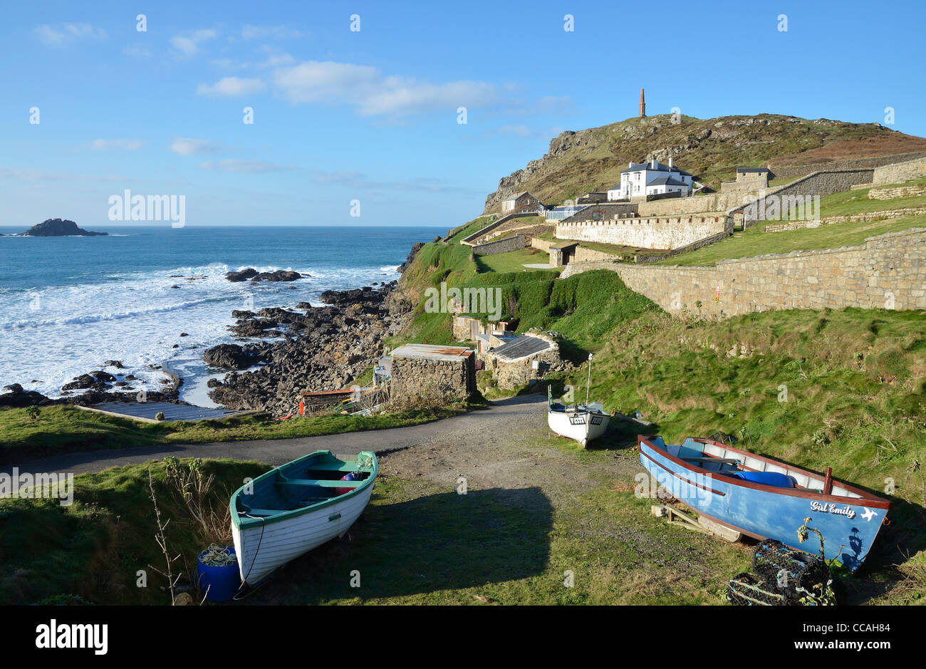 Priests cove at Cape Cornwall near St.Just in Cornwall, UK Stock Photo ...