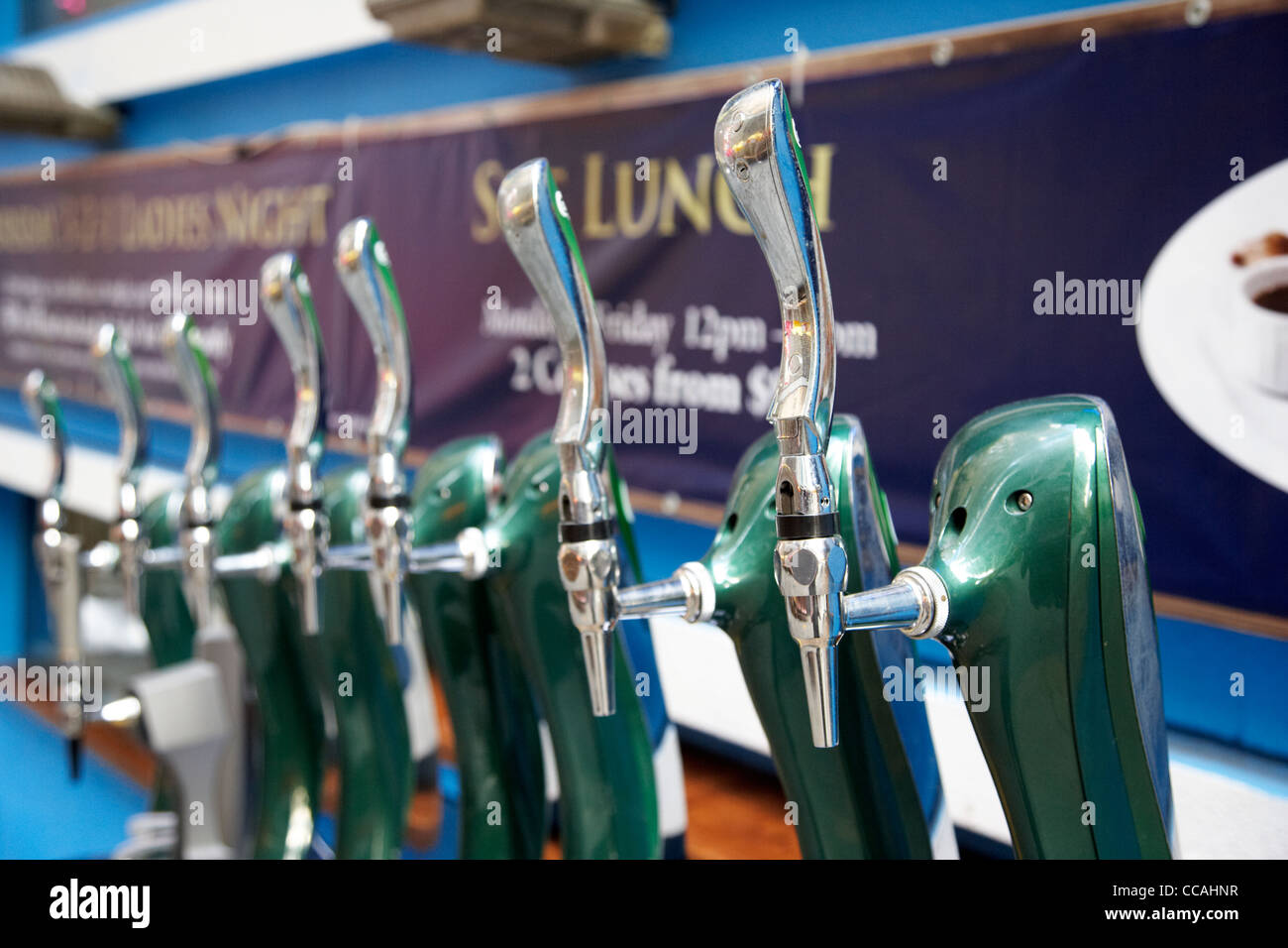 row of beer pumps at a street bar in hong kong hksar china asia Stock ...