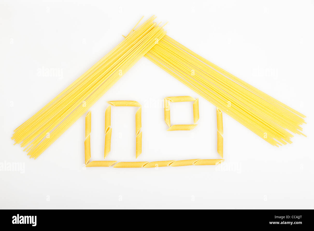 house shape made of spaghetti and pasta Stock Photo - Alamy