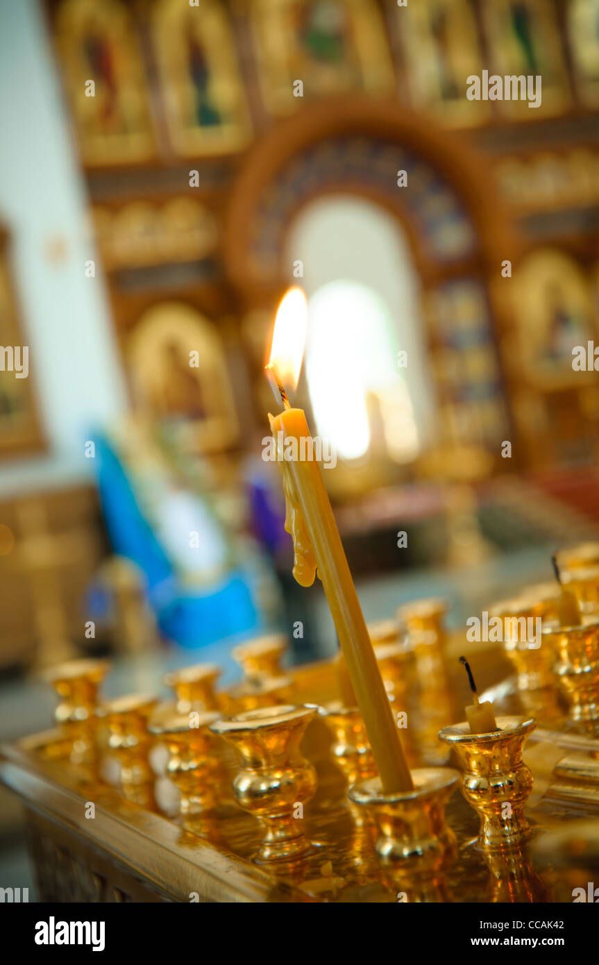candle in orthodox church Stock Photo - Alamy