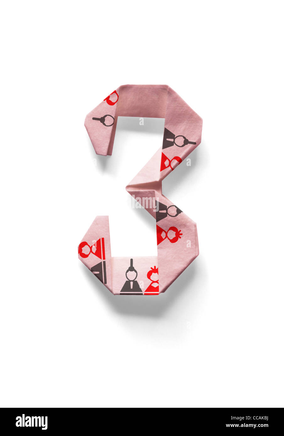 Number 3 in origami Stock Photo - Alamy