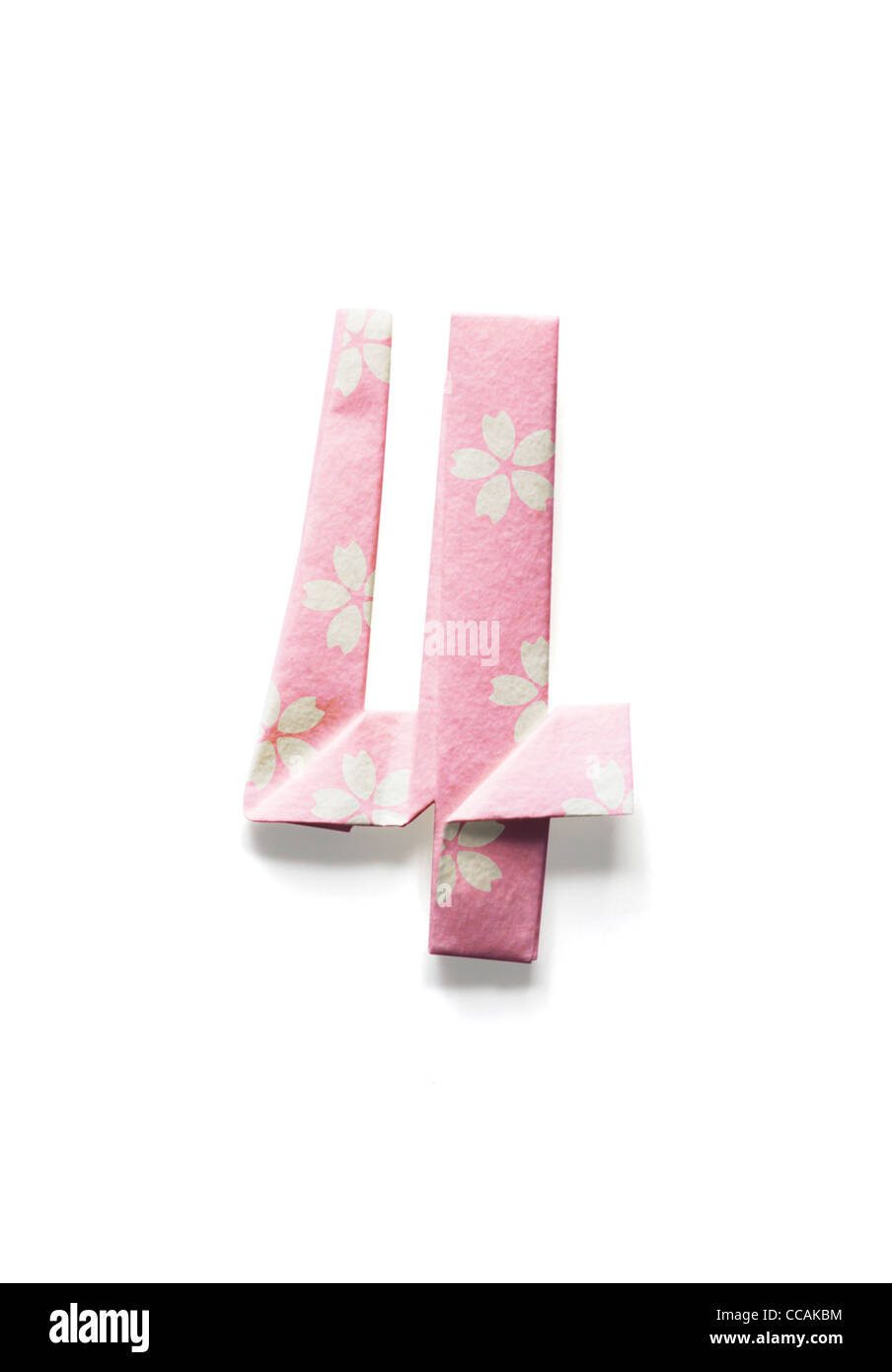 Number 4 in origami Stock Photo - Alamy