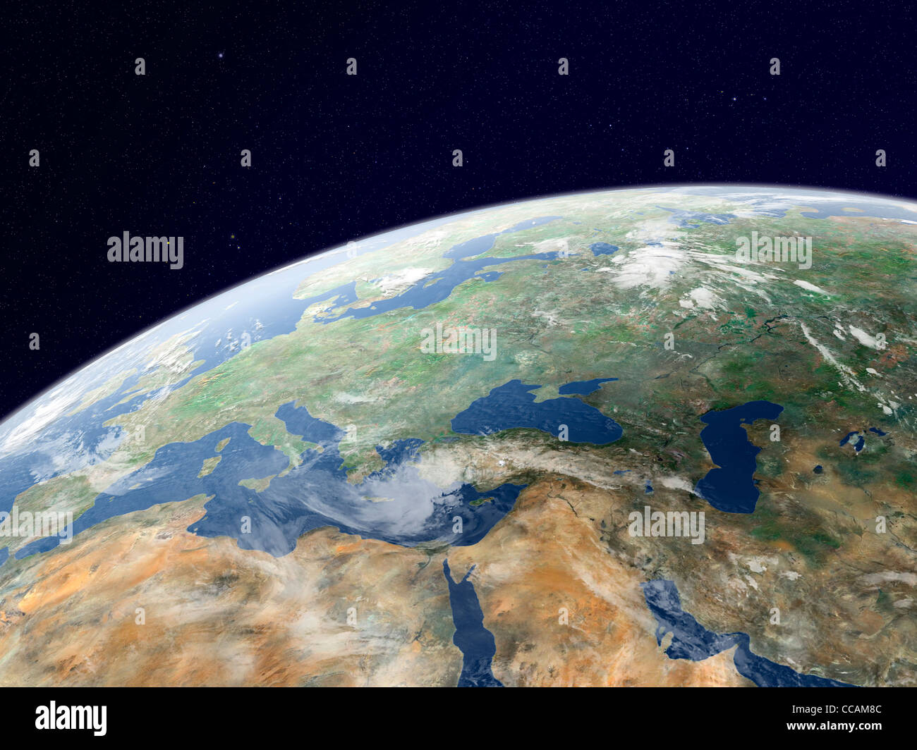 Earth from space, Western Europe Stock Photo - Alamy