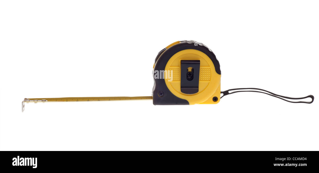 One foot on a tape measure Stock Photo - Alamy