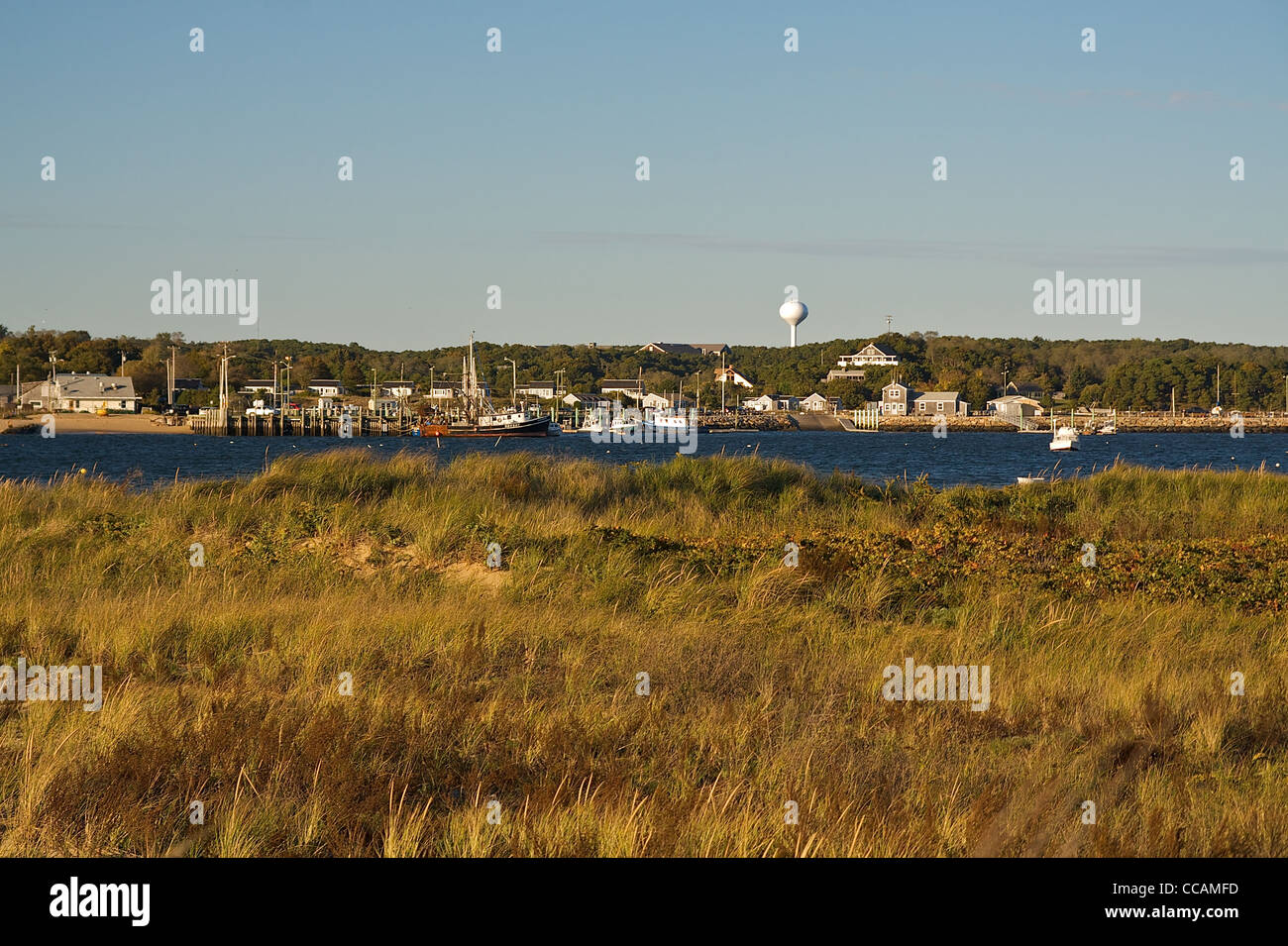 An autumn view of Cape Cod wetlands and harbor Stock Photo - Alamy