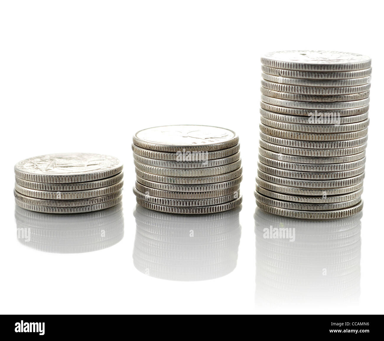 coins stack isolated on white background Stock Photo - Alamy