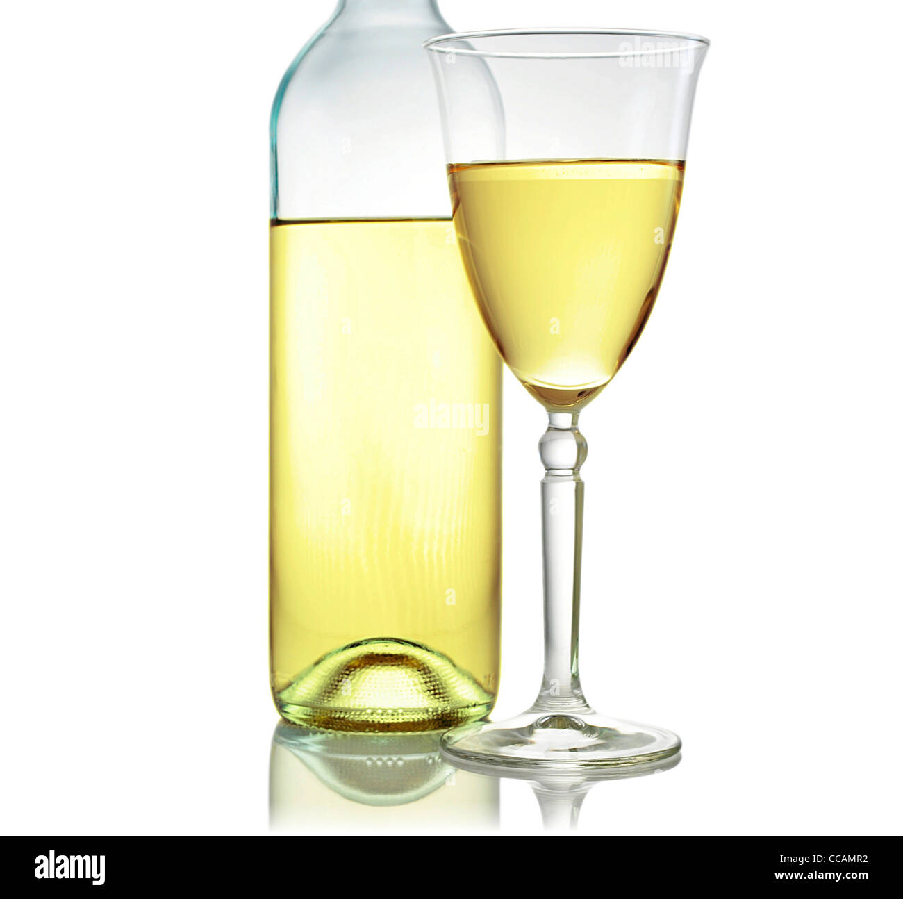 White wine glass bottle hi-res stock photography and images - Alamy