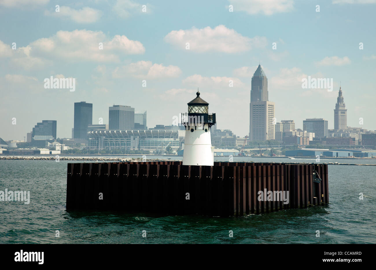 Downtown of Cleveland, Ohio seen from Lake Erie Stock Photo - Alamy