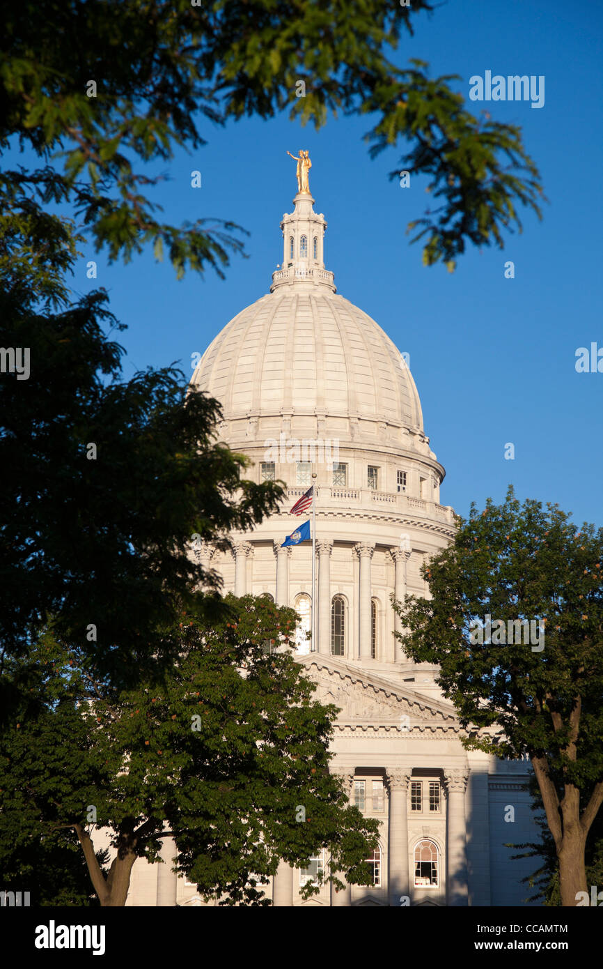 Madison, Wisconsin - summer by State Capitol Building Stock Photo - Alamy