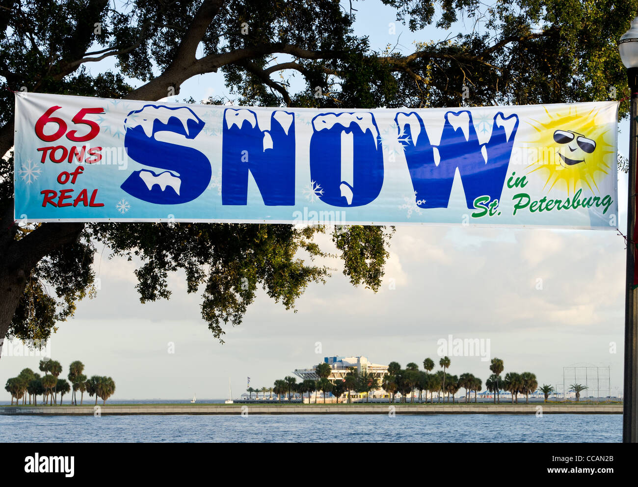 Banner for Snow Festival in Downtown St. Petersburg, FL Stock Photo - Alamy