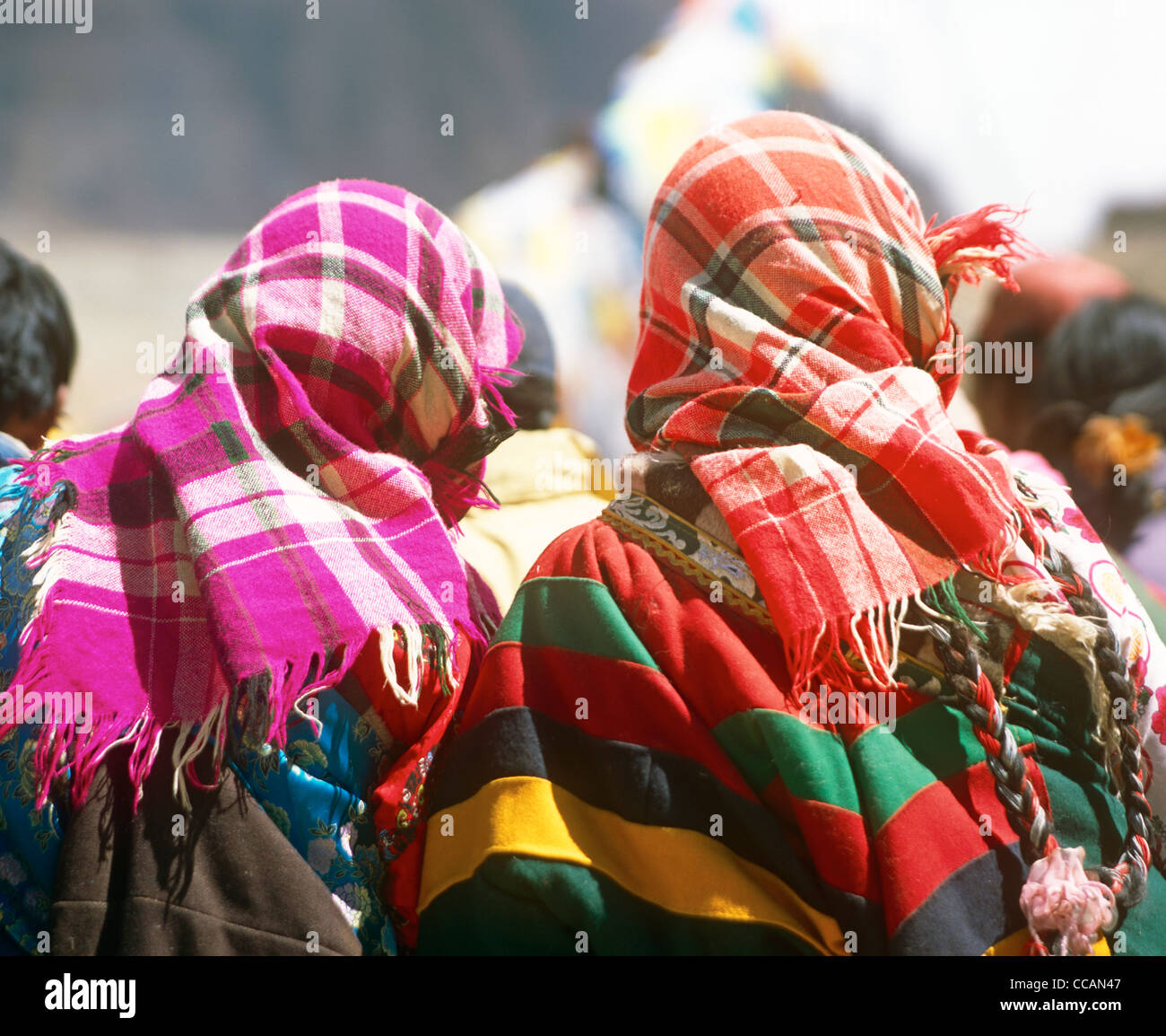 Tibetan Women In Traditional Costumes Western Tibet Stock Photo - Alamy