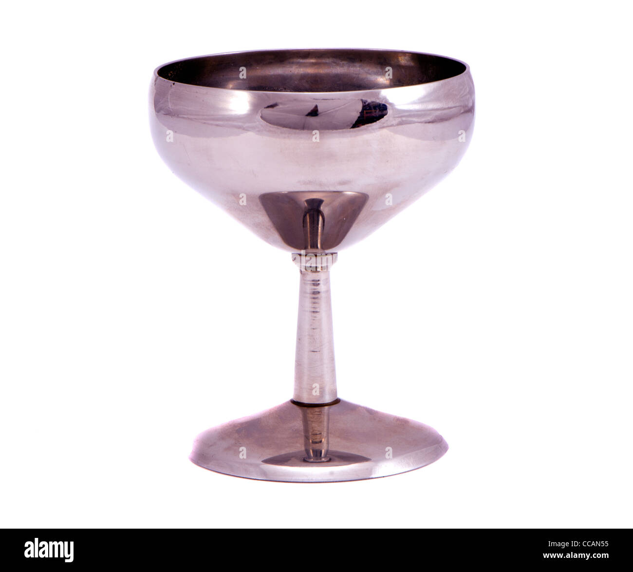 Metallic glass object with reflections isolated on white background ...