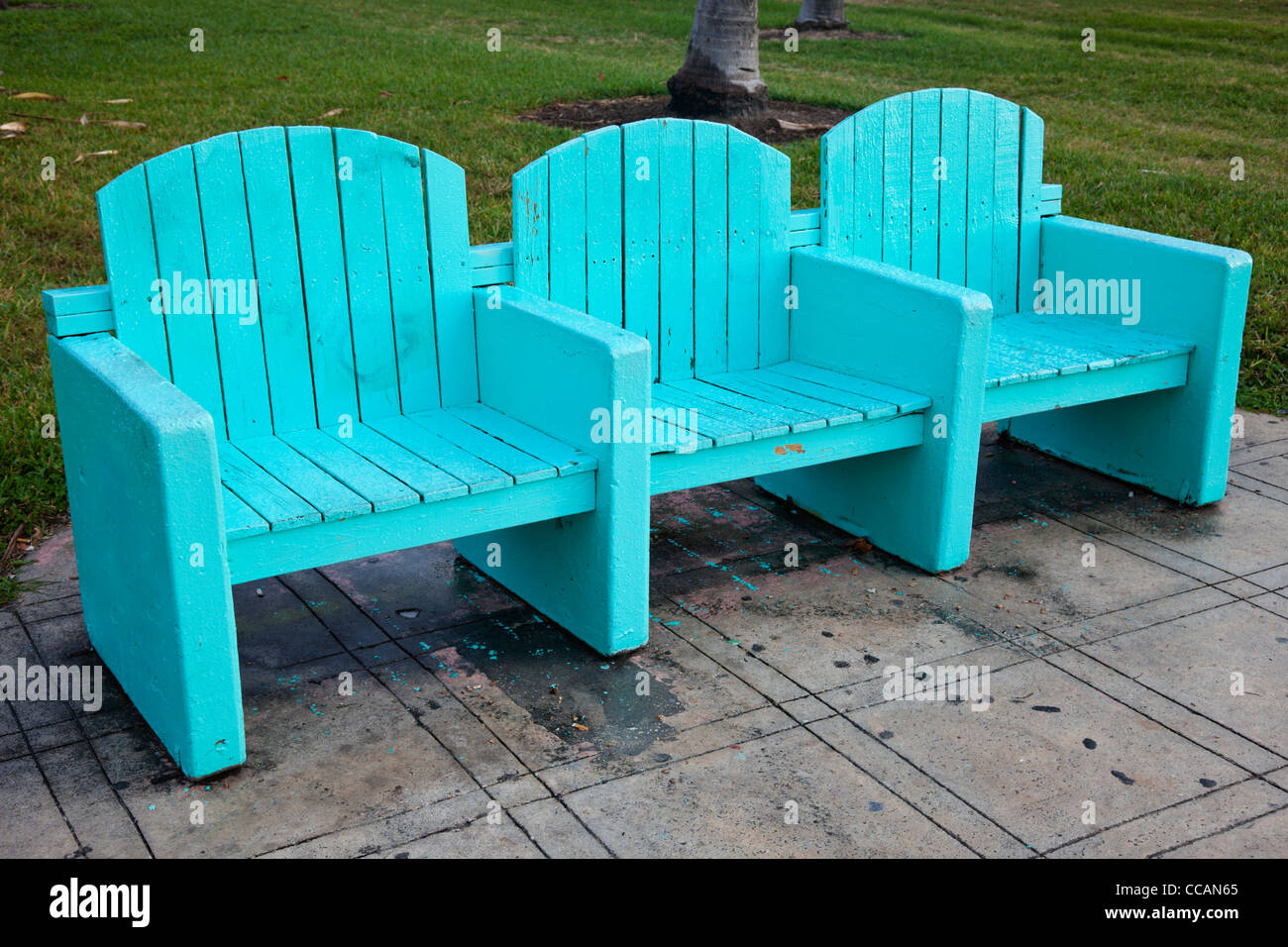 Art deco style park bench Stock Photo - Alamy