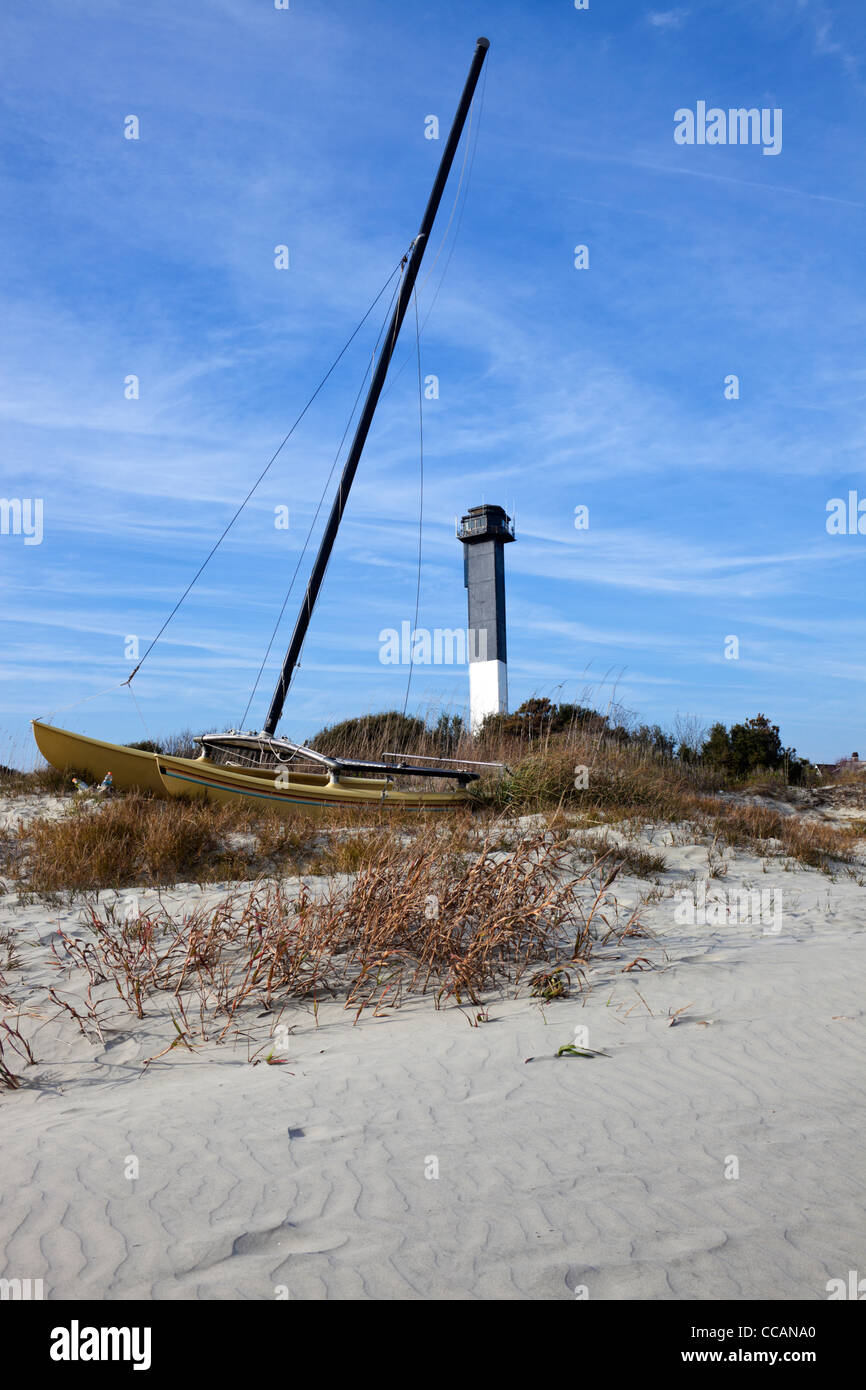 Charleston lighthouse located on Sullivan's Island Stock Photo - Alamy