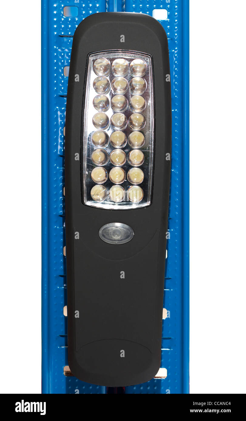 Black rubber battery operated 24 LED inspection light attached to a ...