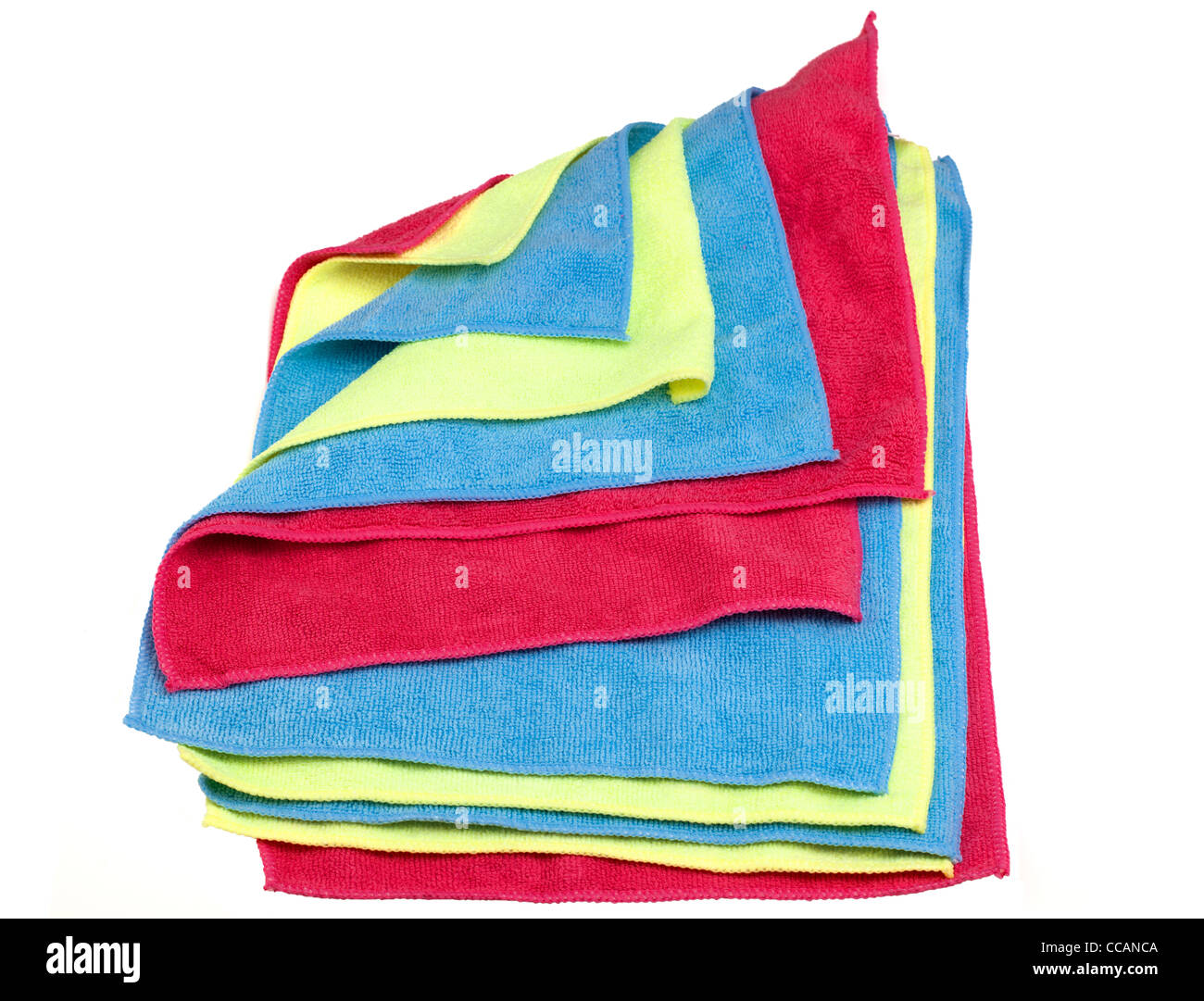 Pile of six coloured microfibre cloths Stock Photo - Alamy