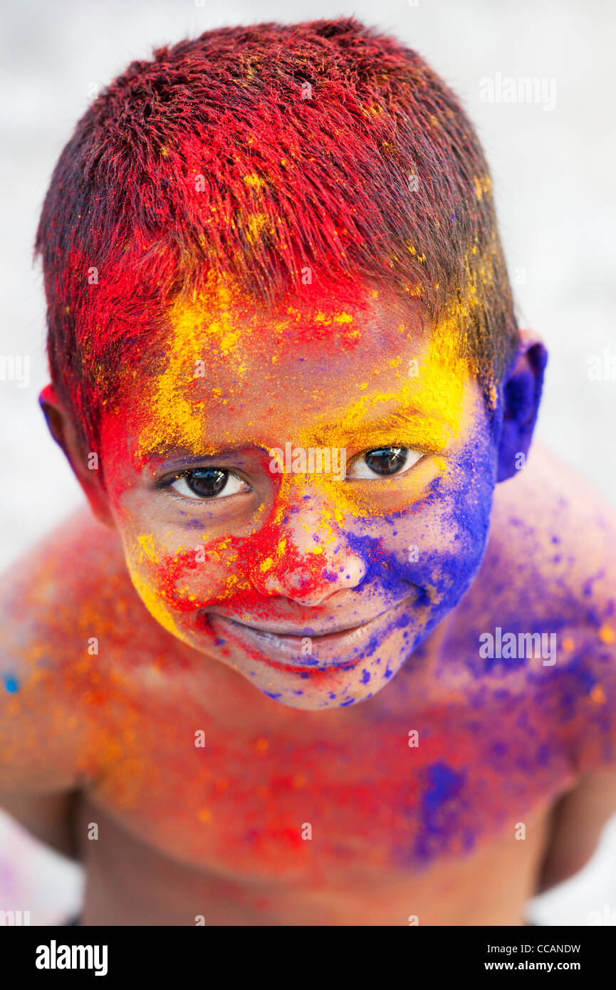 Face covered in pink powder paint hi-res stock photography and images ...