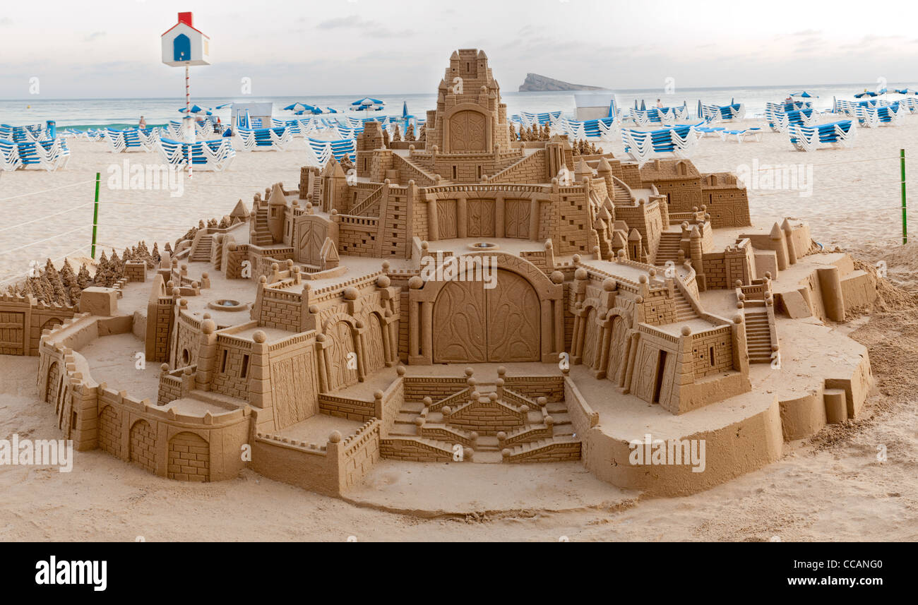 Sand castle at the sand beach Stock Photo - Alamy