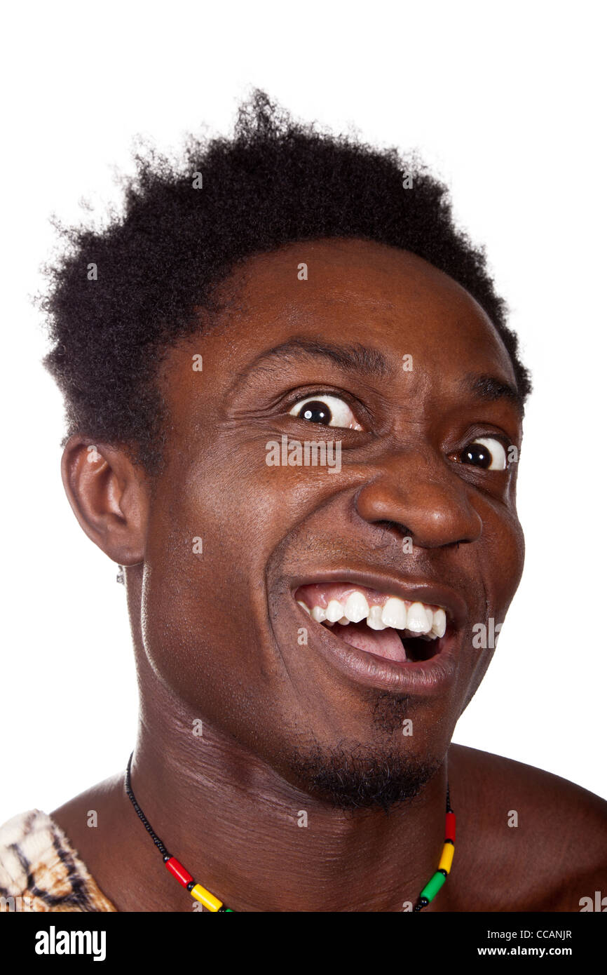 Smiling african man Portrait isolated background Stock Photo - Alamy