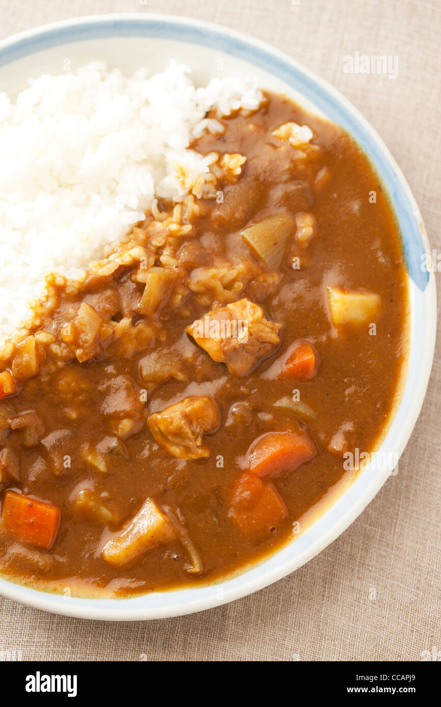 Chicken curry and rice Stock Photo - Alamy