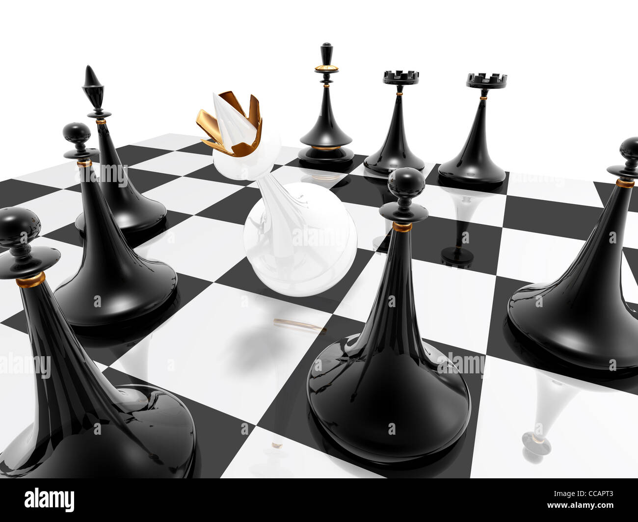 3d render series: chess: checkmate Stock Photo - Alamy