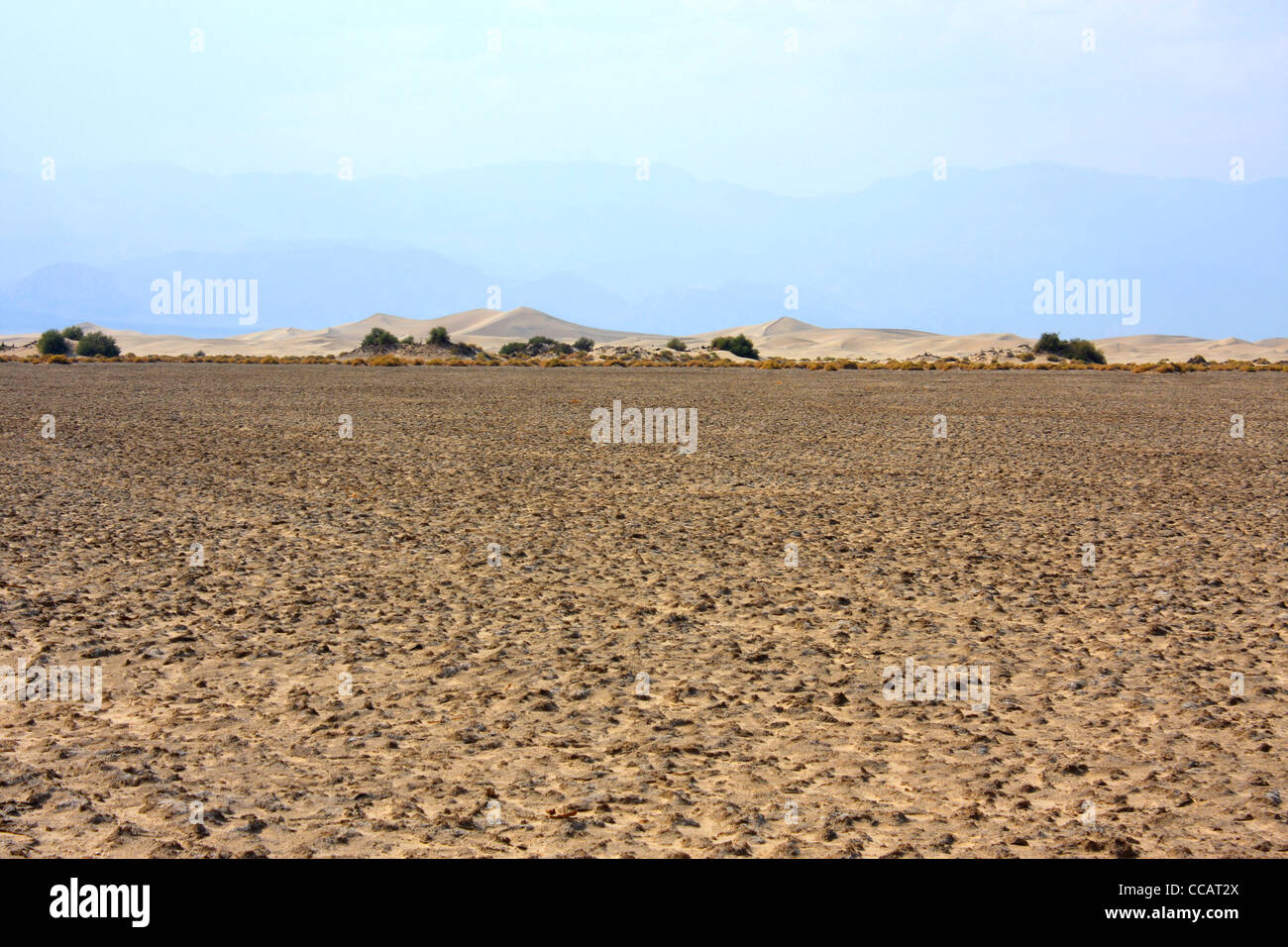 Dunes in the background of a desert landscape Stock Photo - Alamy