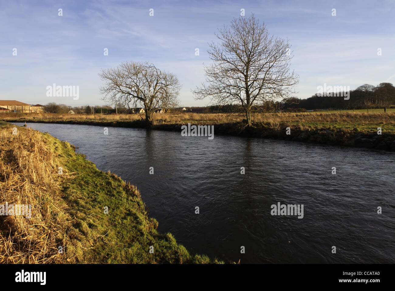 The River Ythan which flows through Ellon, Fyvie, Methlick, ending at ...