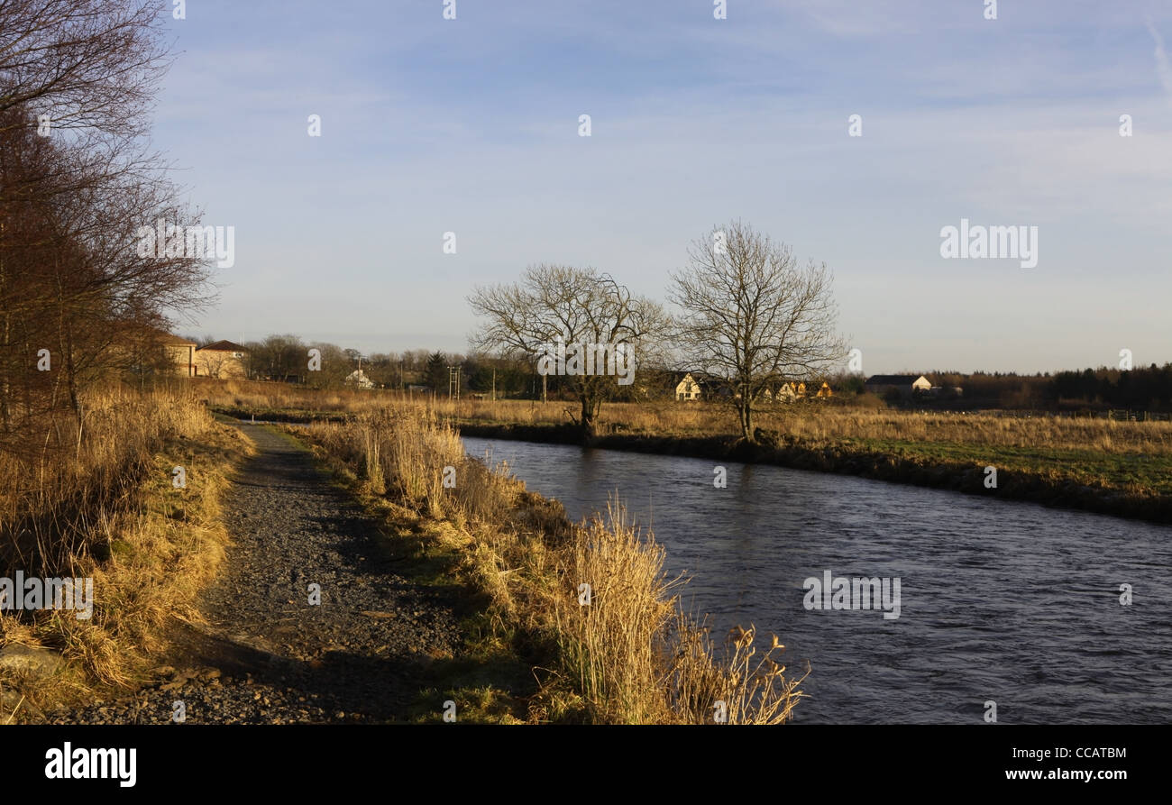 The River Ythan which flows through Ellon, Fyvie, Methlick, ending at ...