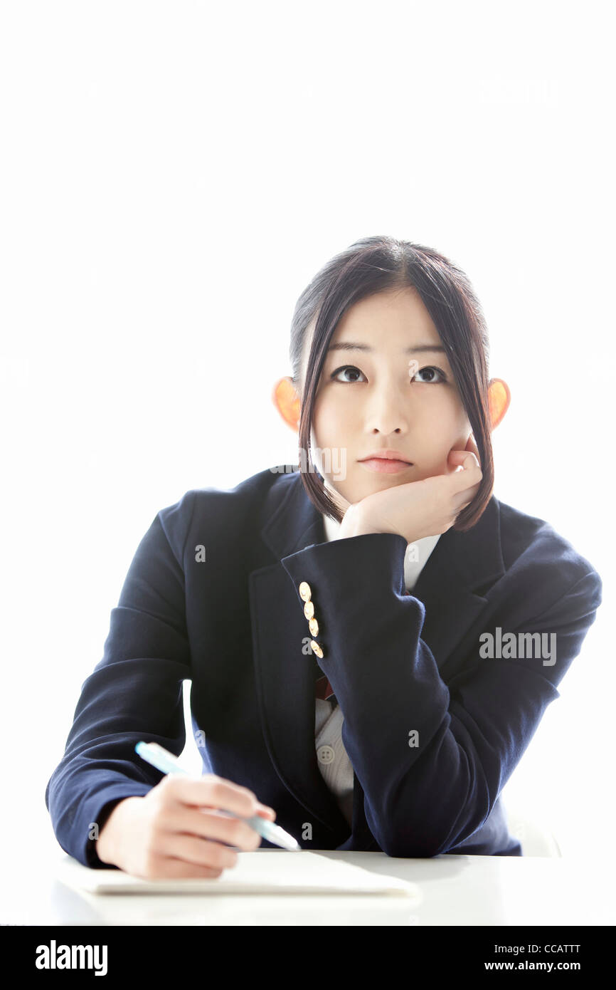 High school girl studying Stock Photo - Alamy