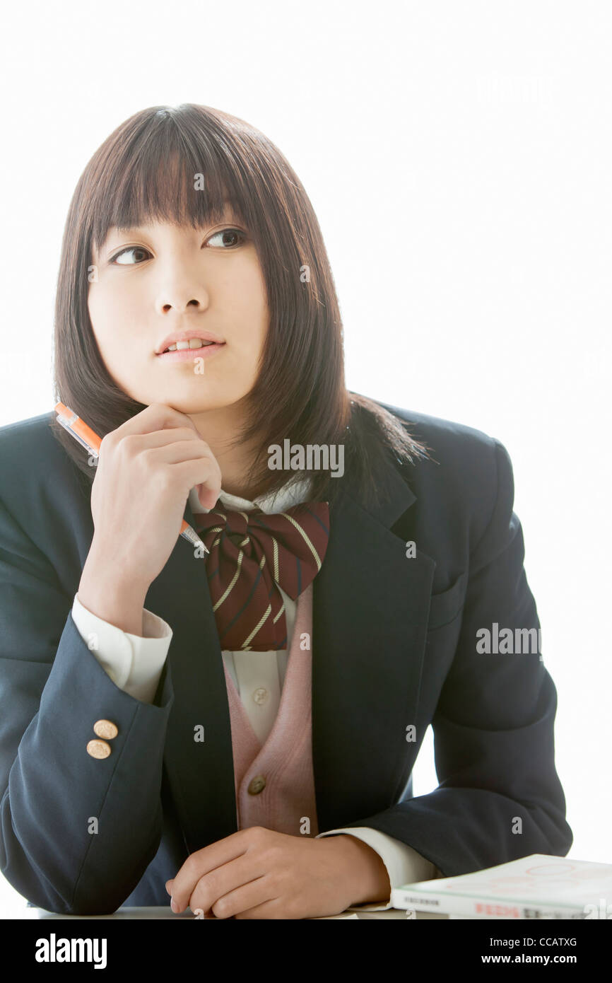 High school girl studying Stock Photo - Alamy