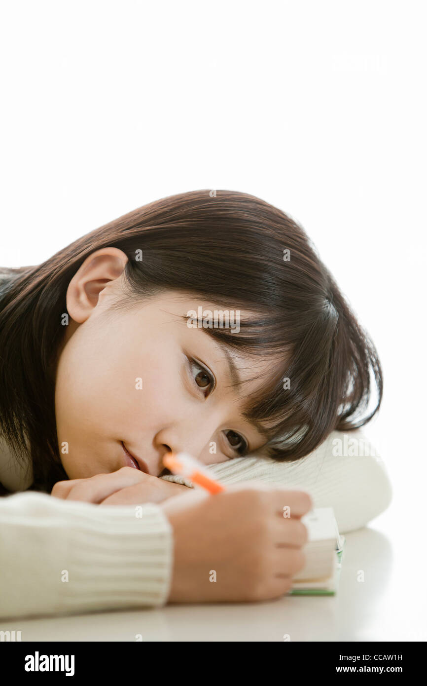 High school girl studying Stock Photo - Alamy