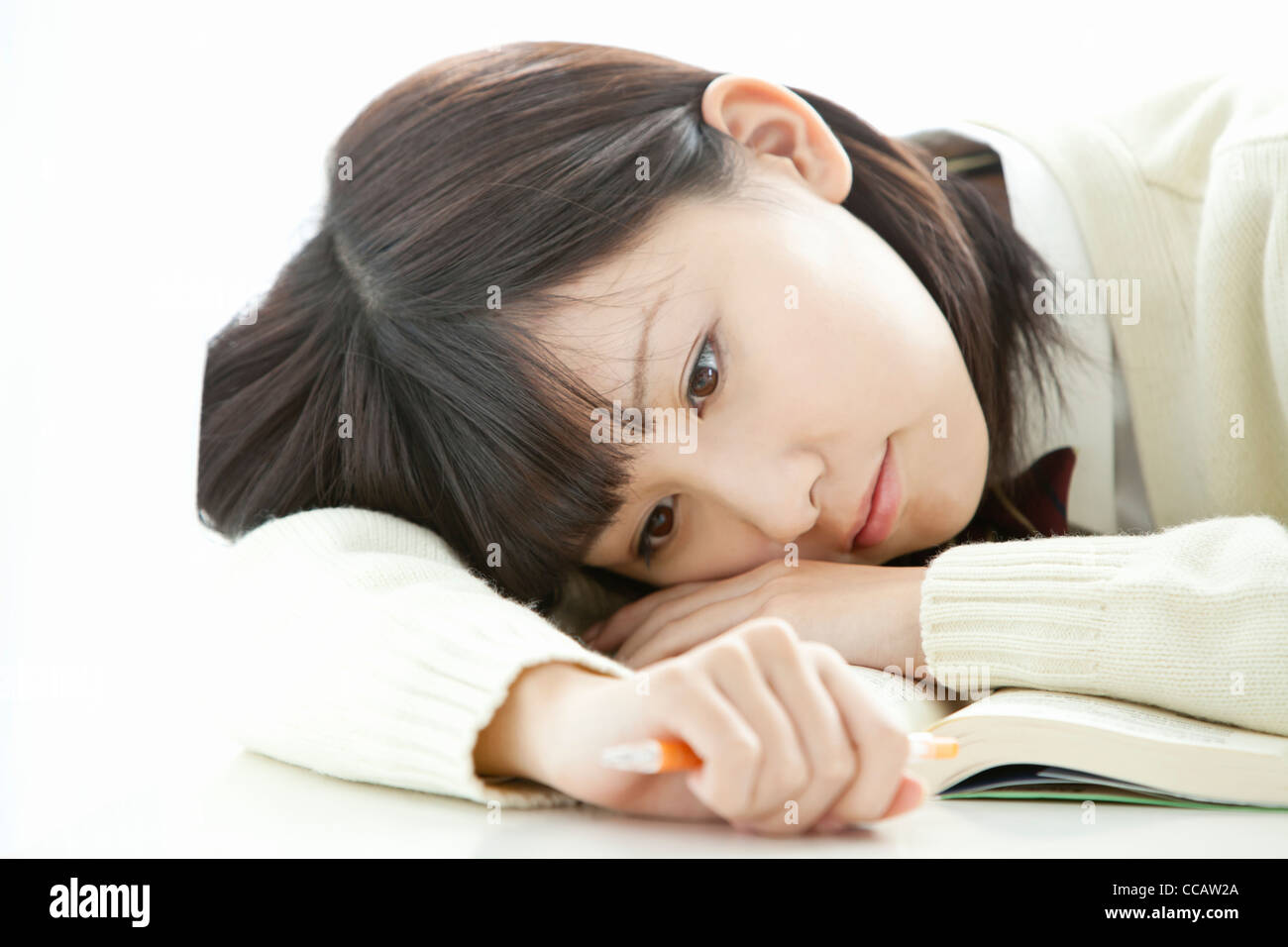 High school girl studying Stock Photo - Alamy