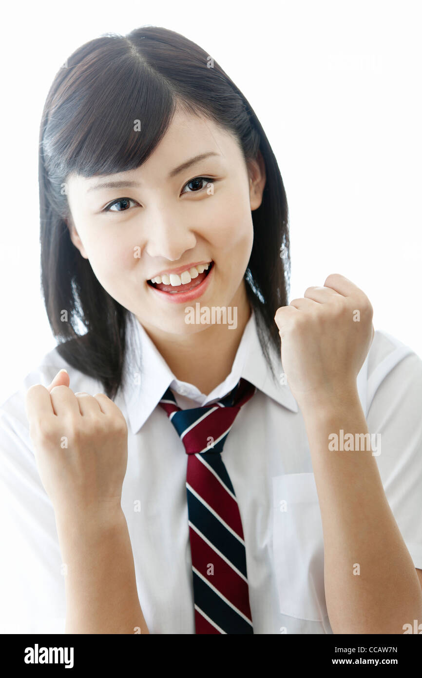 High School Girl Celebrating Stock Photo - Alamy