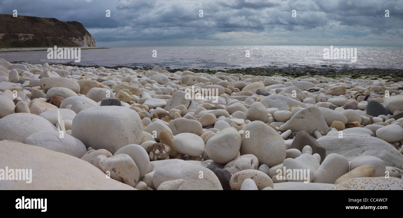 Chalk pebbles on the beach at South Landing Flamborough Stock Photo - Alamy