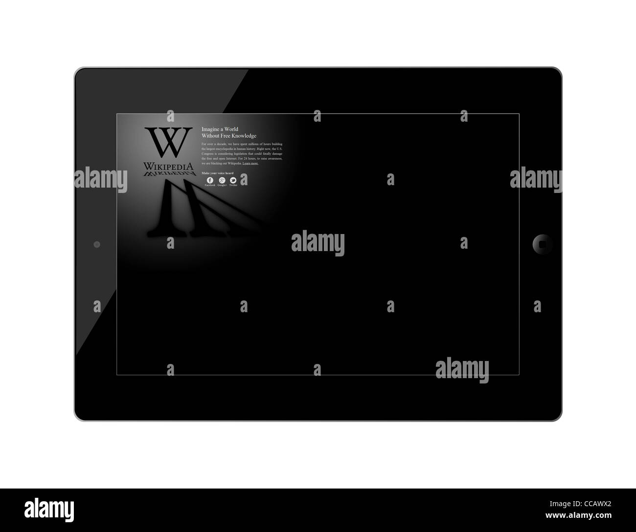 Wikipedia blackout SOPA PIPA 2012 Stock Photo - Alamy