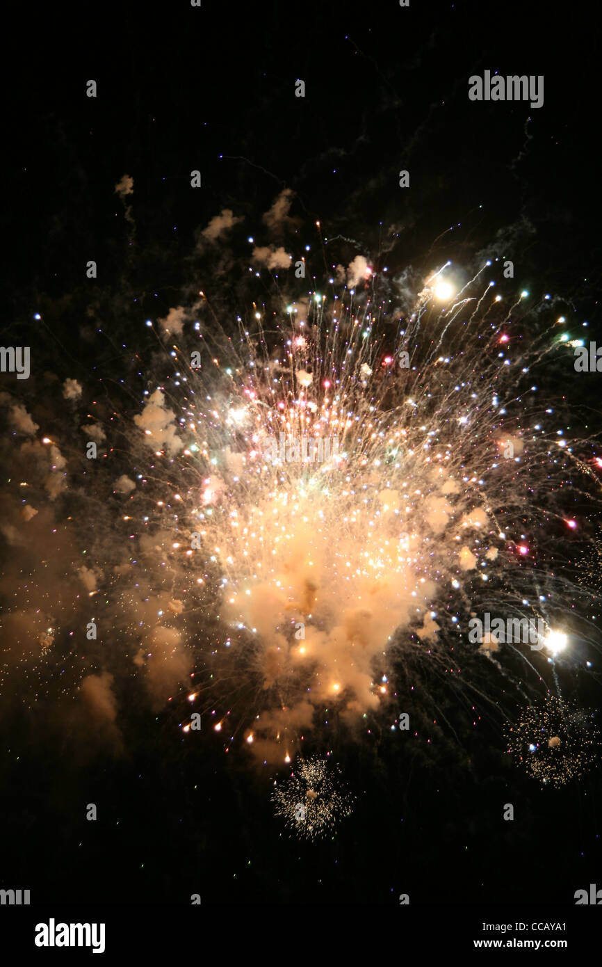 big fireworks display in night sky Stock Photo - Alamy
