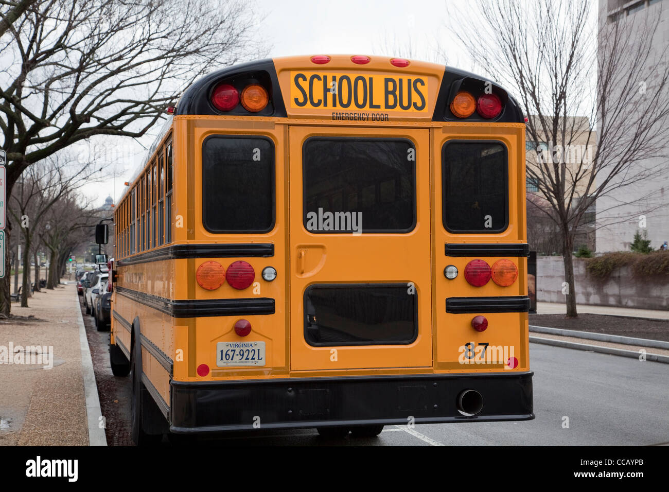 American School bus parked outside the Air and Space Museum in ...