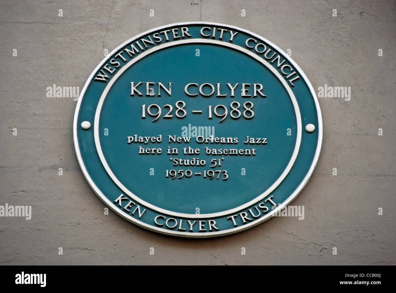 westminster council green plaque marking the site of studio 51, where ...