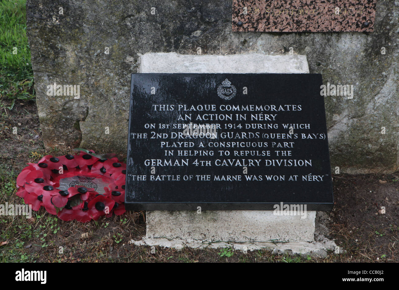 Commemorative plaque in Nery of the 1st September 1914 action of L ...