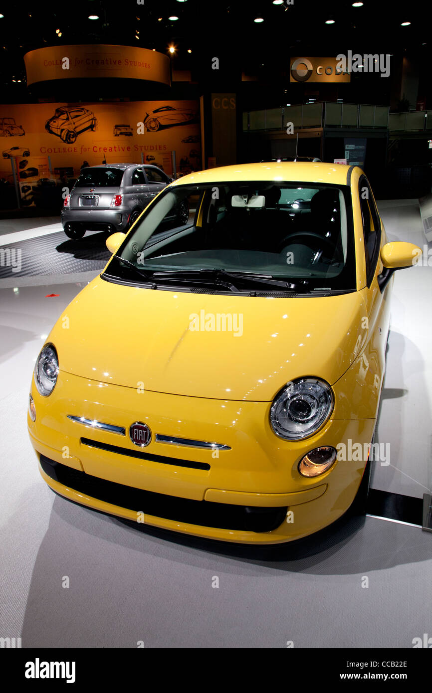 New Fiat 500 automobile on display at the 2012 North American ...