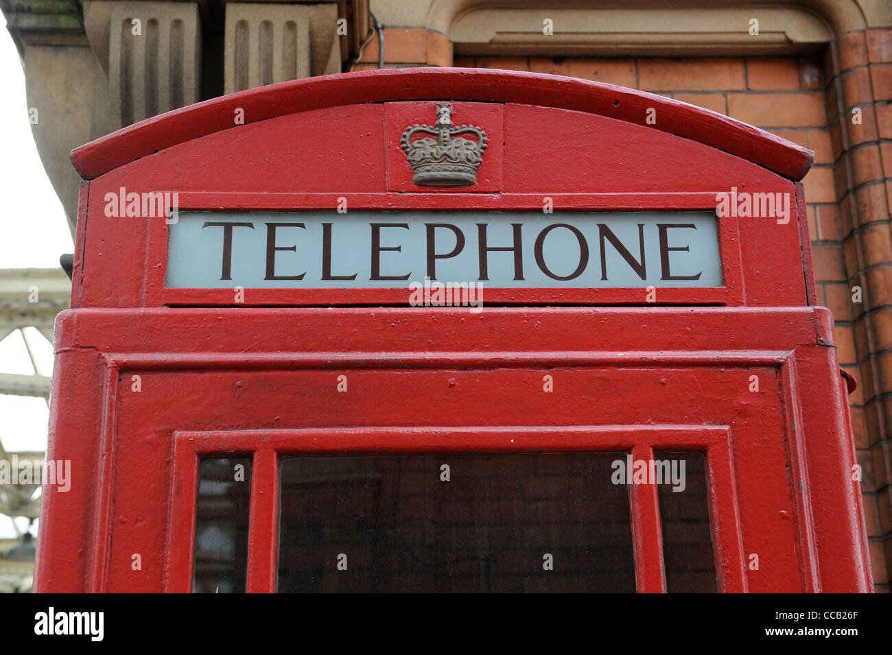 british red telephone box england uk Stock Photo - Alamy