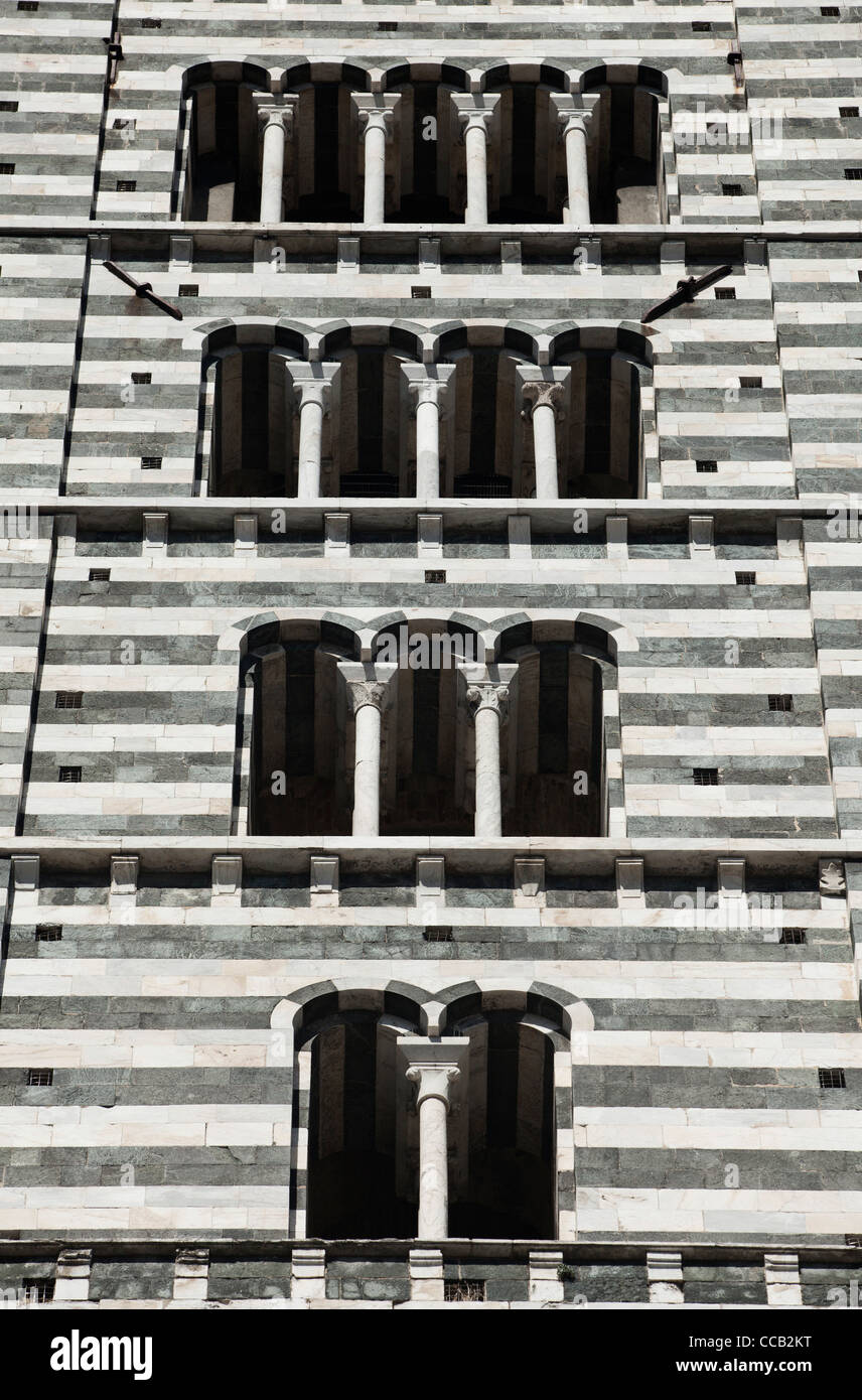 The windows on the bell tower of the cathedral (Duomo), Siena. Italy ...