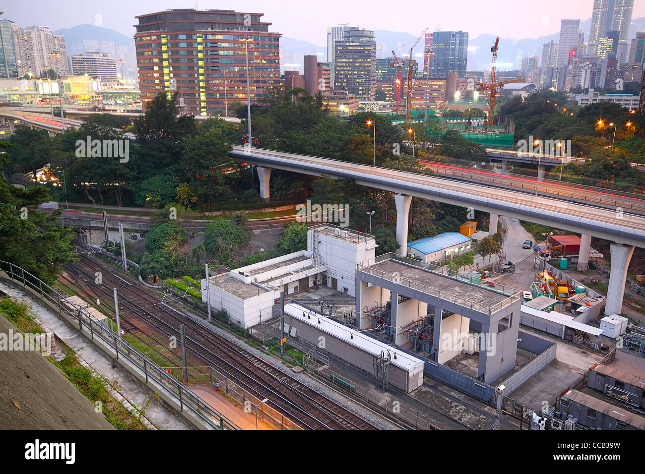 train rail in city Stock Photo - Alamy
