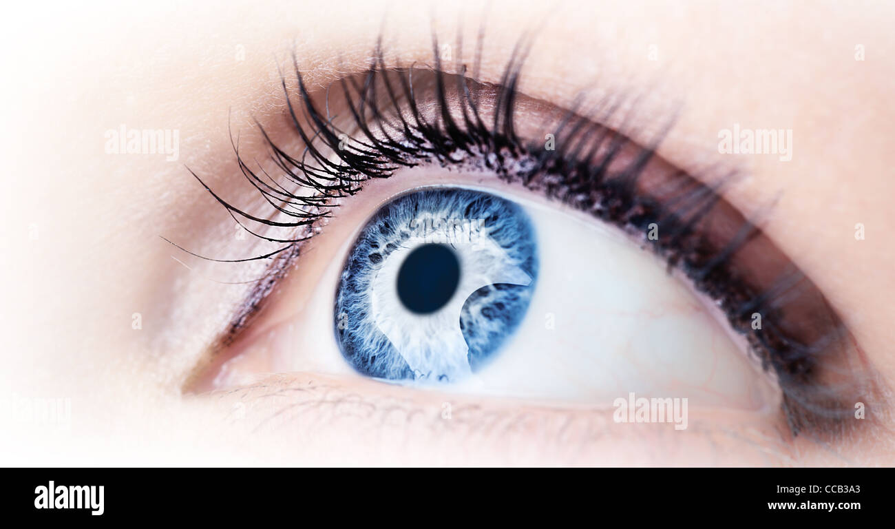 Beautiful abstract blue eye, extreme closeup Stock Photo - Alamy