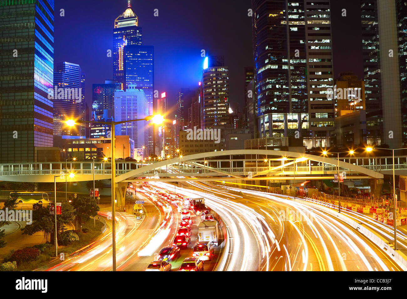 traffic night in city Stock Photo - Alamy