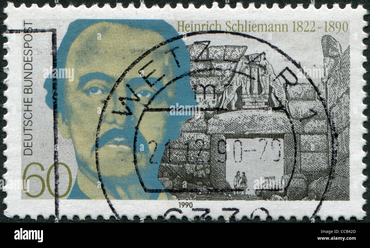 GERMANY - CIRCA 1990: A stamp printed in the Germany, shows Heinrich ...