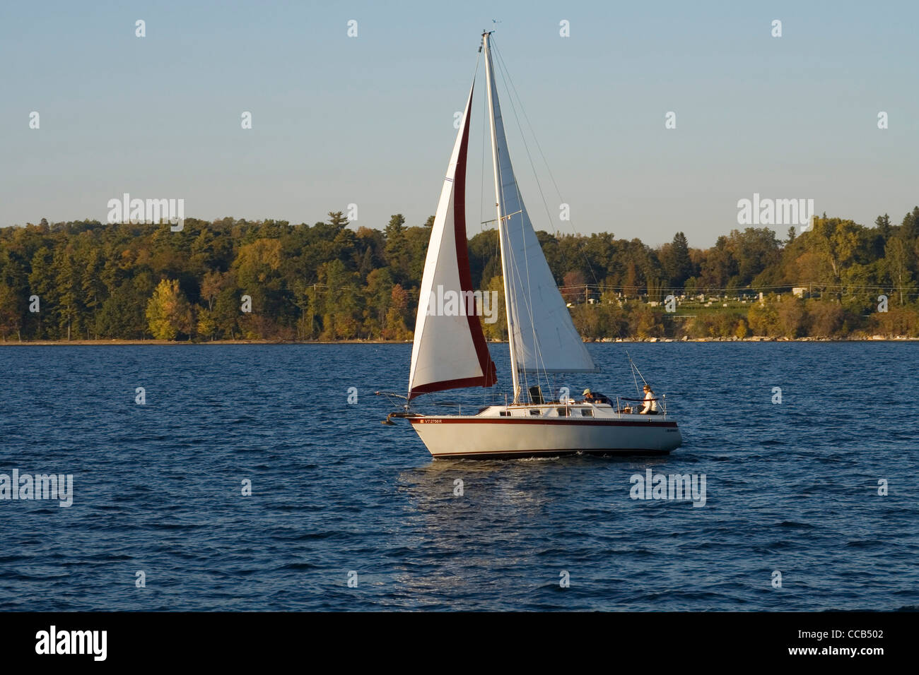 Burlington Vermont waterfront boating Lake Champlain fall foliage New ...