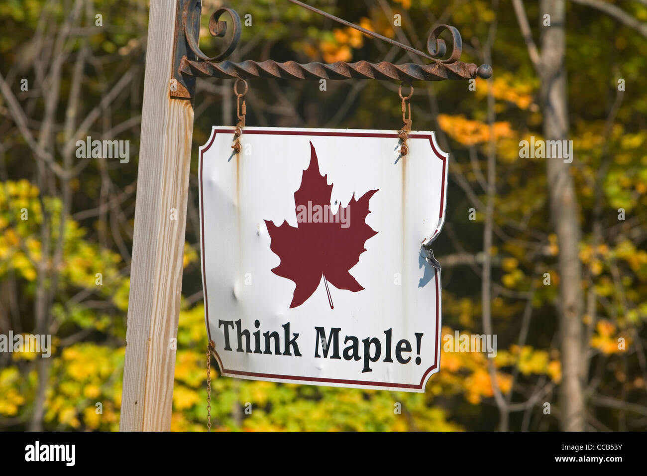 Vermont Maple Syrup sign New England USA Stock Photo - Alamy